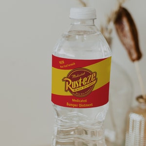 Cars Party Favor Water Bottle Label Rusteze Printable Wrap 8oz & 12 Oz ...