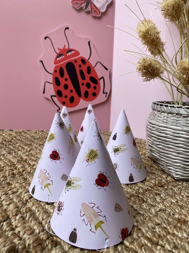Party Hat Printable Ladybug Boho Girls Birthday | Modern Boho ...