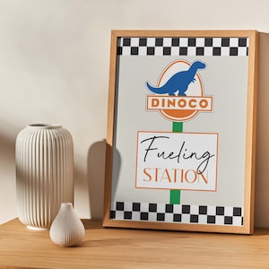 Dinoco Fuel Drink Station Sign: Cars Birthday Party Decor (printable ...