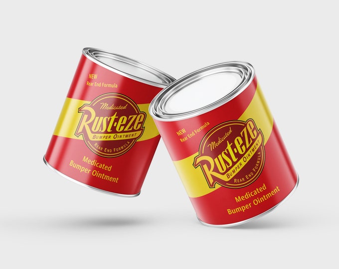 Rusteze Cars Racing Labels Rusty Oil Tin Can Party Themed Prints Set of ...