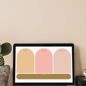 Boho Desktop Organizer Wallpaper Minimalist Neutral - Etsy