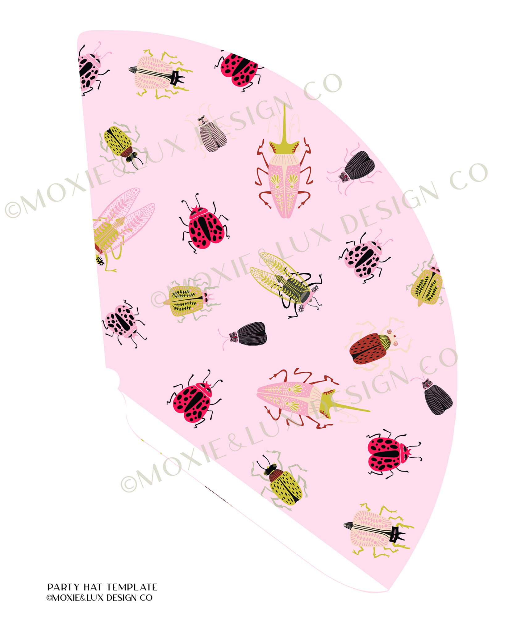 Party Hat Printable Ladybug Boho Girls Birthday | Modern Boho ...