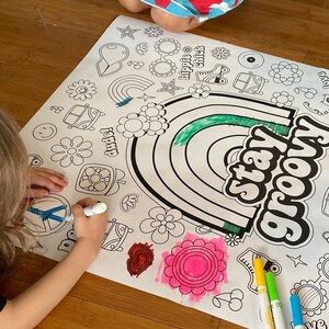 Printable Coloring Poster 3' X 4' Hippie Girl Stay Groovy - Etsy