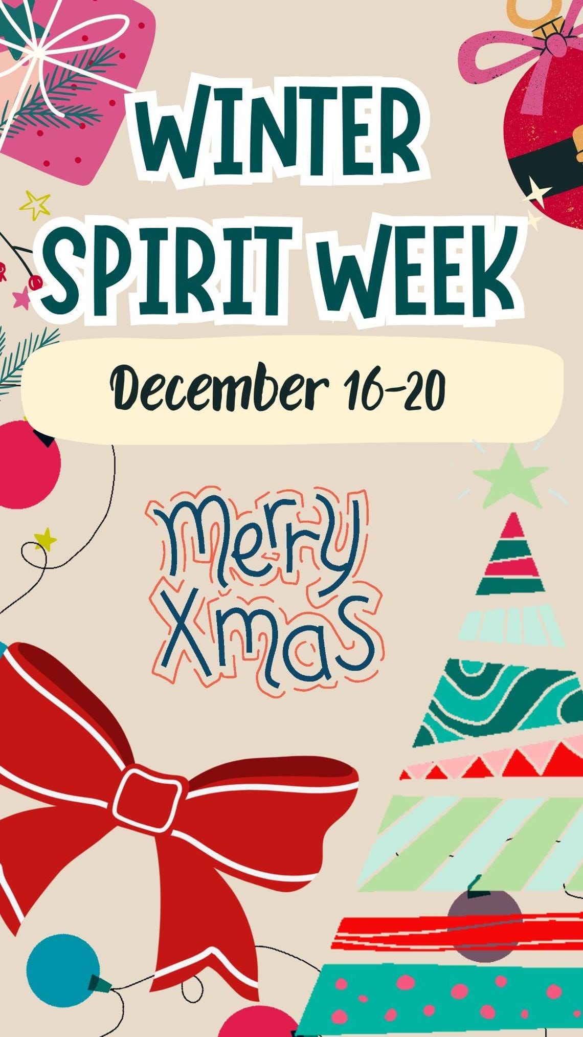 Winter Spirit Week Flyer & Social Media Story - Etsy
