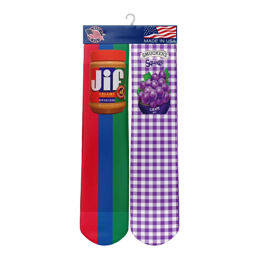 Peanut Butter and Jelly Socks Funny Socks Sublimation Socks PB&J Socks ...