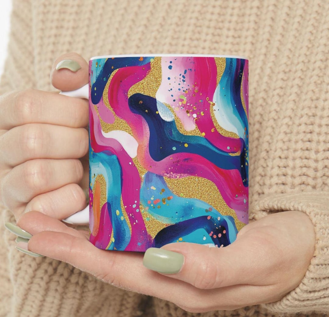 Colorful Glitter Coffee Mug: Sparkle Ceramic Tea Cup - Etsy