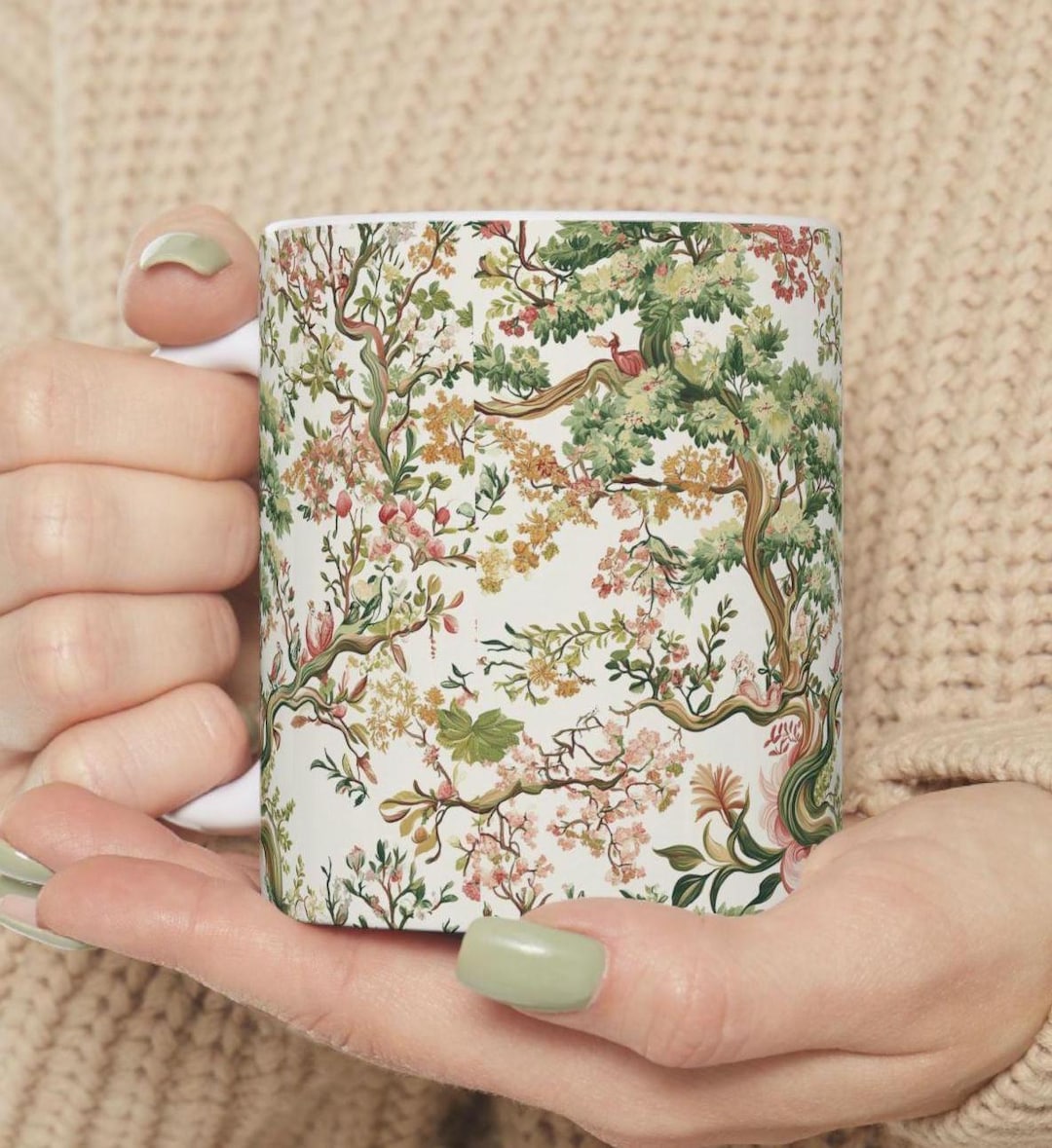 Enchanted Forest Ceramic Mug: Mythical Tree Pattern Coffee Cup - Etsy