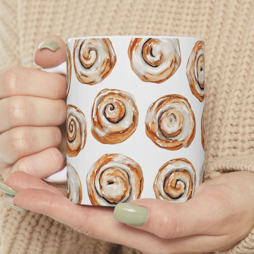 Taza con forma de rollo de canela, taza de café con rollo de canela, taza de cerámica para ...