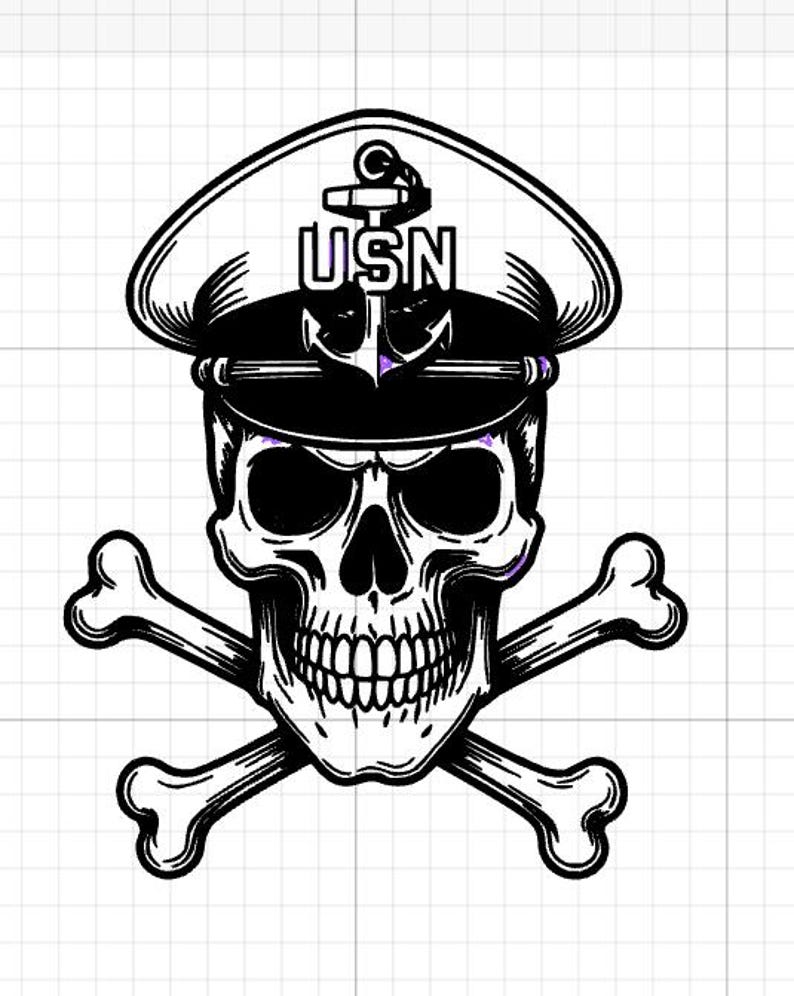 USN Chief Skull Digital .SVG .jpeg and .PNG - Etsy