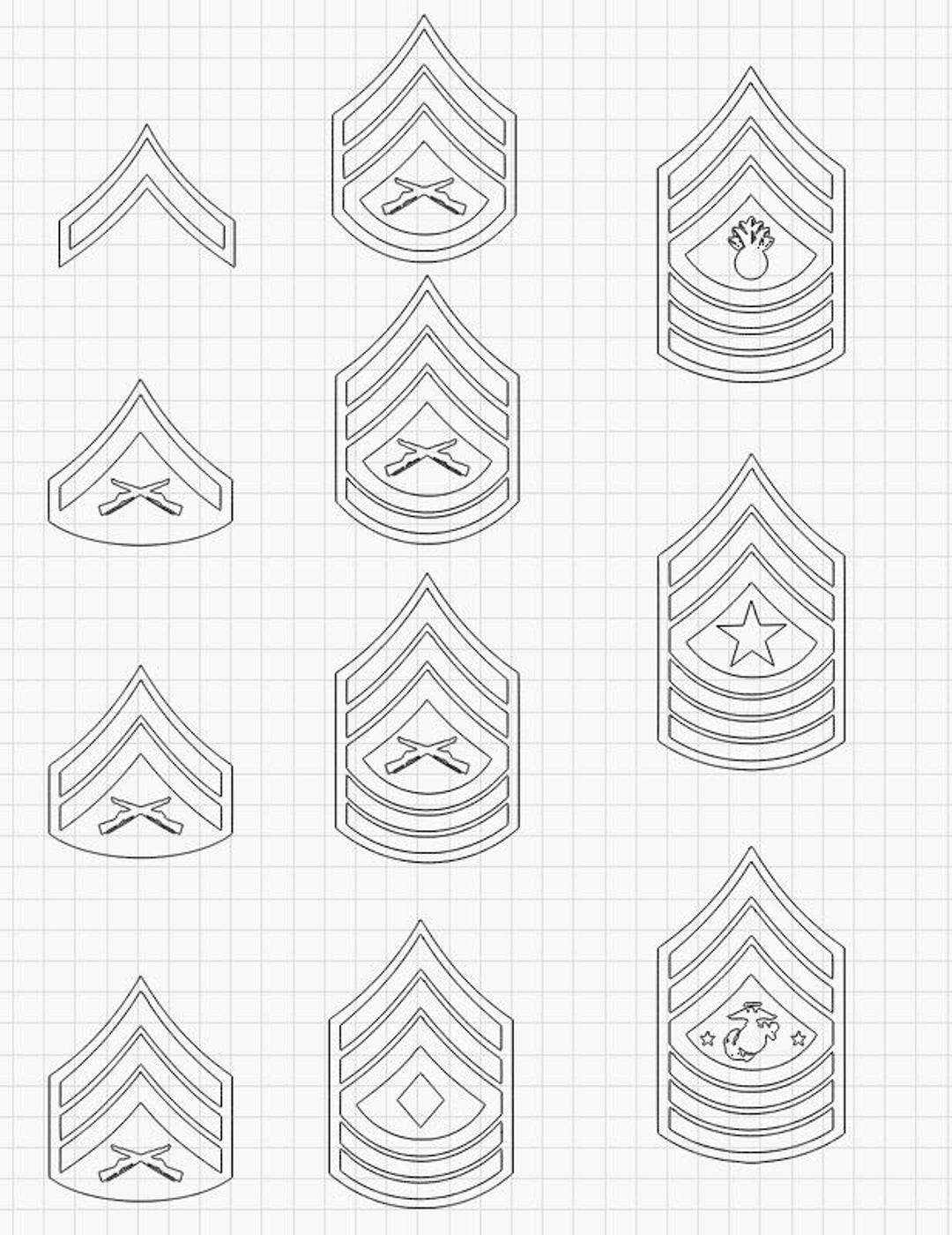 USMC Enlisted Rank Insignia SVG - Etsy