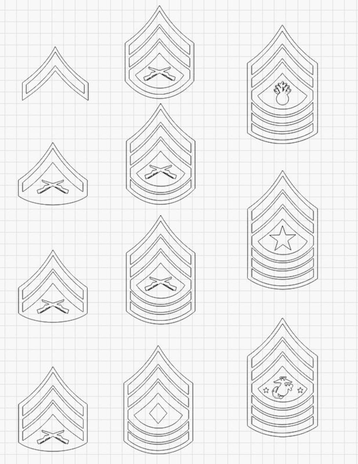 USMC Enlisted Rank Insignia SVG - Etsy