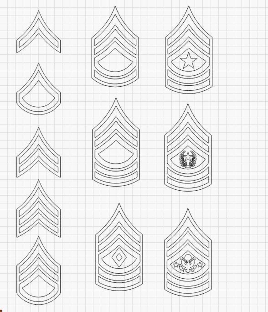 United States Army Enlisted Insignia SVG - Etsy