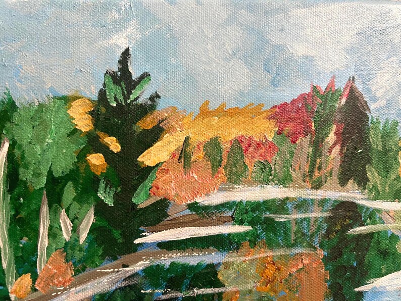 Original Fall Impressionist Landscape Painting, Acrylic on 8x10 Inch ...