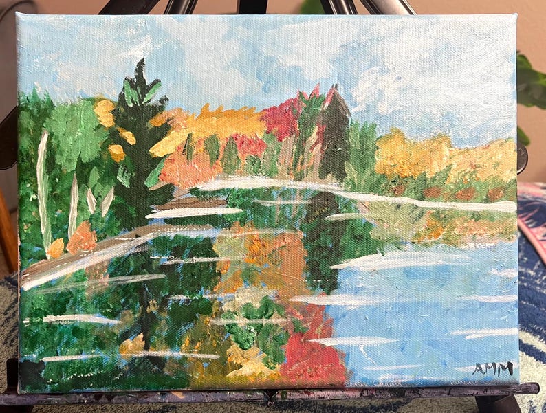 Original Fall Impressionist Landscape Painting, Acrylic on 8x10 Inch ...