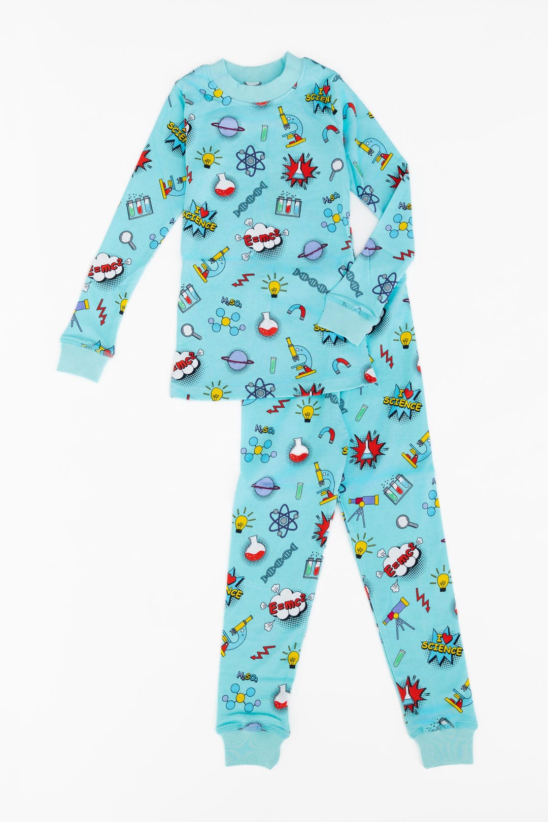 I Love Science Pajamas, Teal, Chemistry Themed Kid's Pajamas, Organic ...