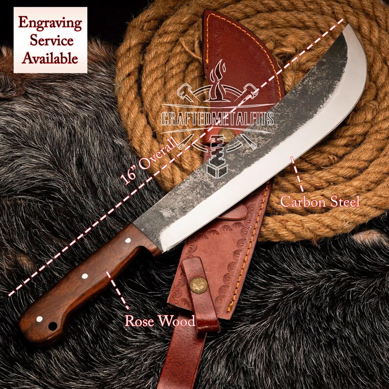 16" Custom Handmade Carbon Steel MACHETE, HATCHET KNIFE Personalized ...