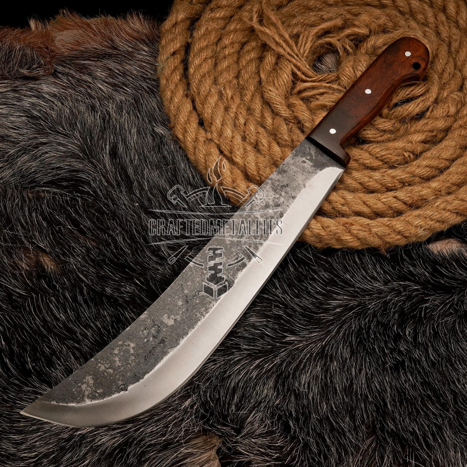 16" Custom Handmade Carbon Steel MACHETE, HATCHET KNIFE Personalized ...
