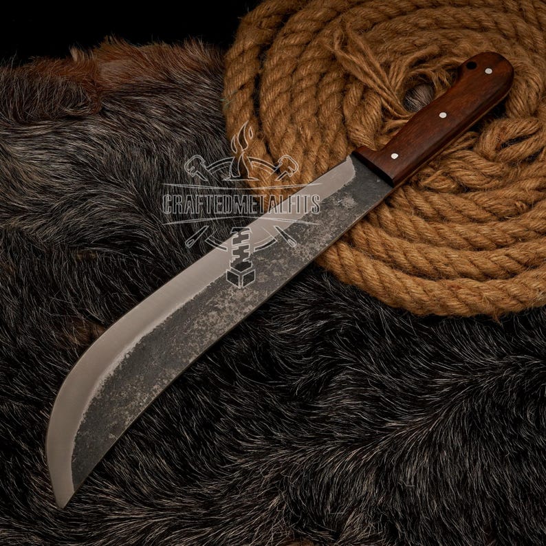 16" Custom Handmade Carbon Steel MACHETE, HATCHET KNIFE Personalized ...