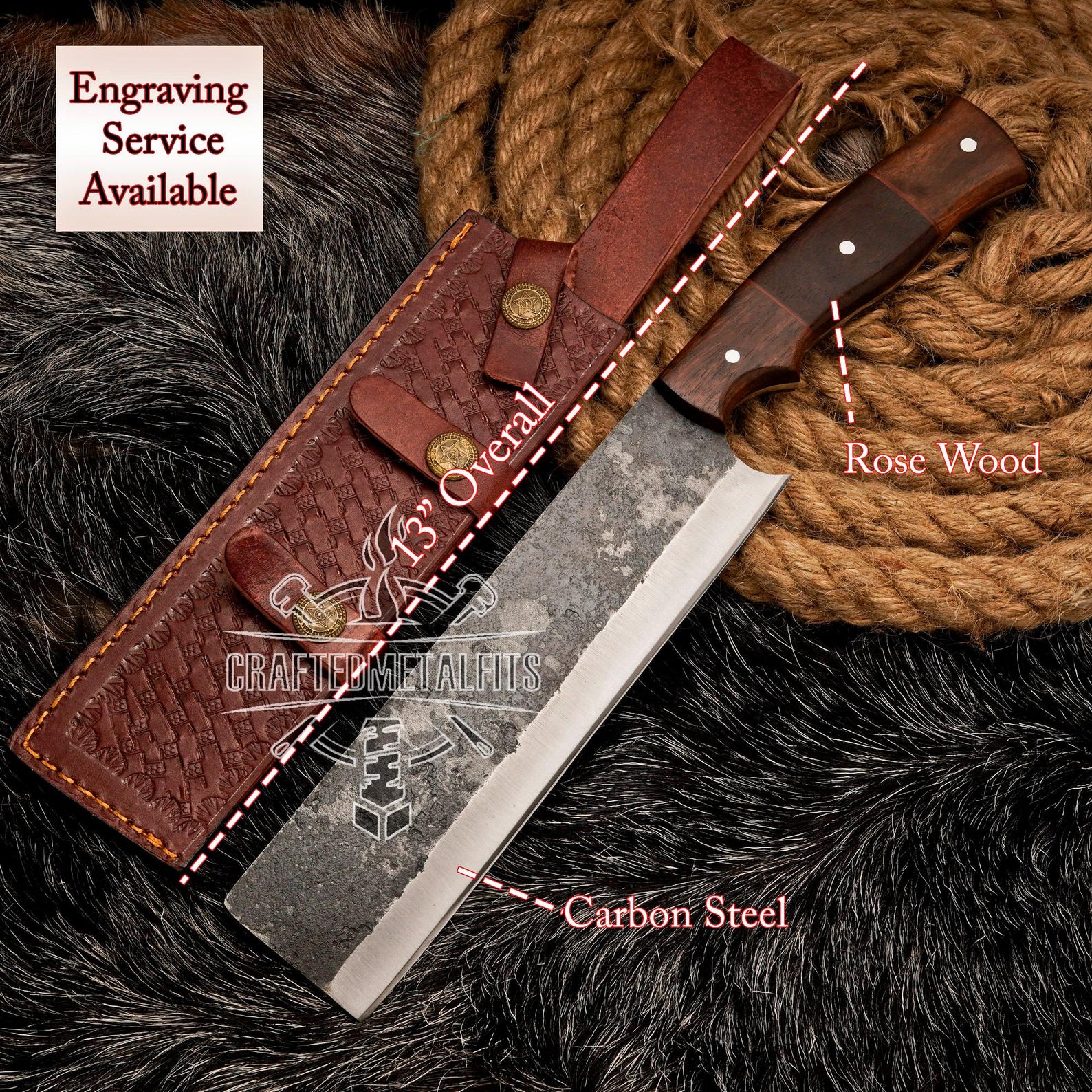 BIG BUSHCRAFT HATCHET Machete, Hatchet Knife Big Knife Butcher Knife ...