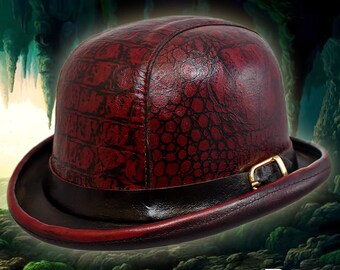 Leather Steampunk Bowler Hat Custom Size - Etsy