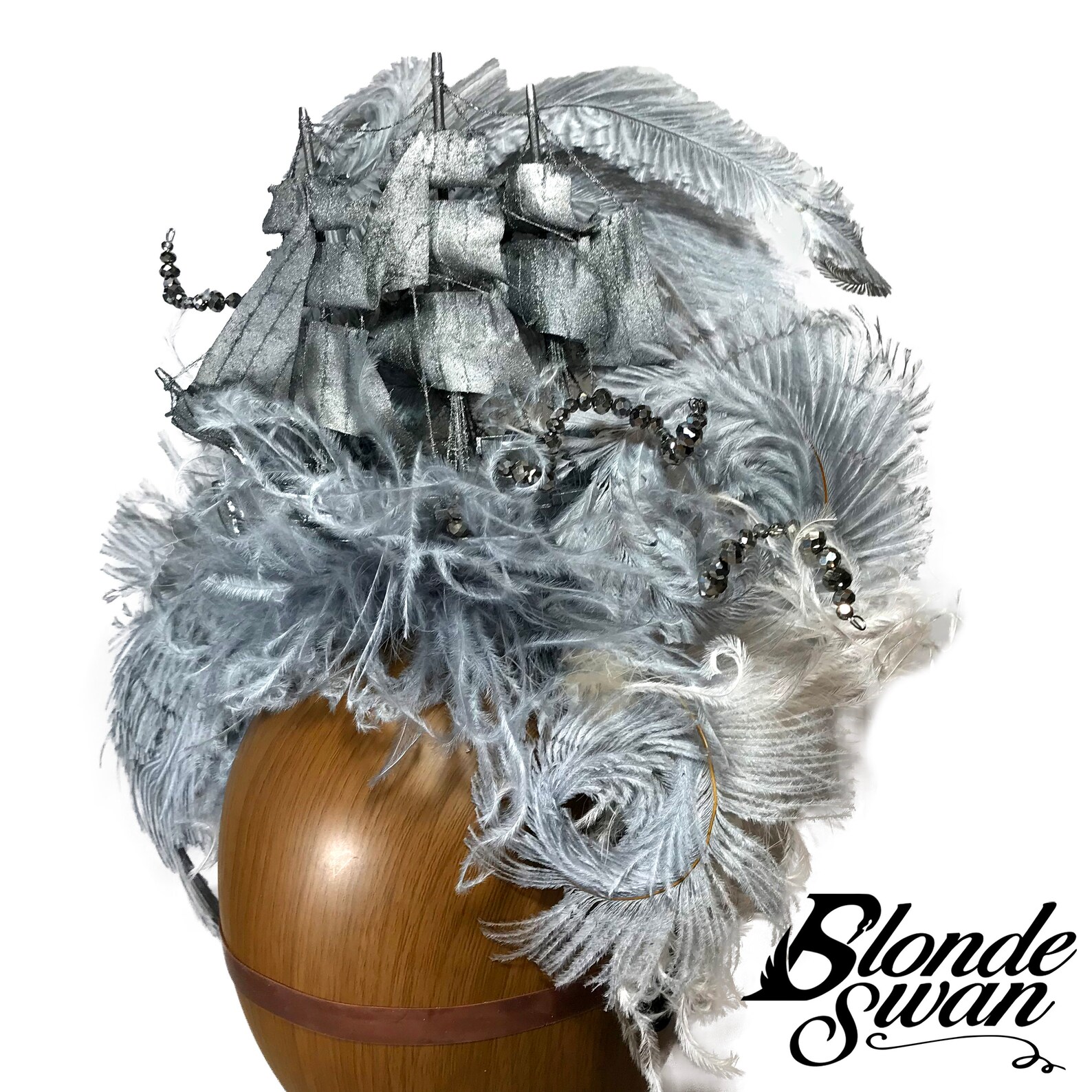 Silver Sea Feather Headpiece | Etsy