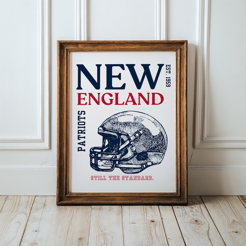 Boston Wall Art, New England Patriots Print, American Football NFL Art ...