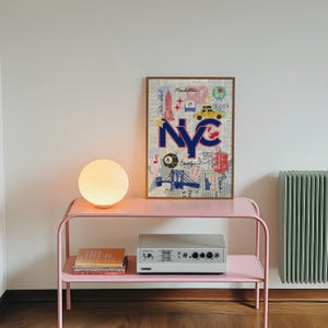 NYC Poster, New York City Travel Wall Art Print, Retro NYC Print ...