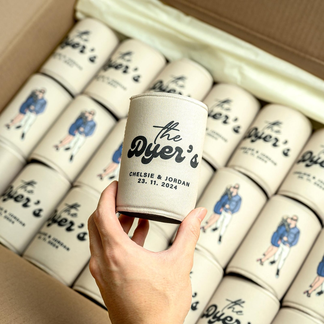 5mm Neoprene Overlocked Stubbies With Base | Custom Illustration ...