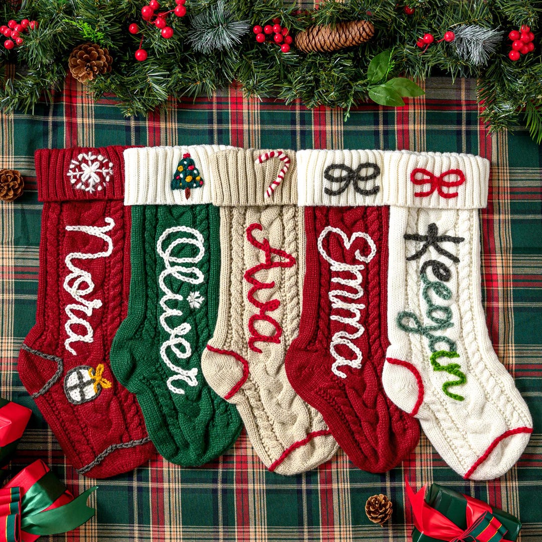 Personalized Name Knit Christmas Stockings,custom Name Knitted ...