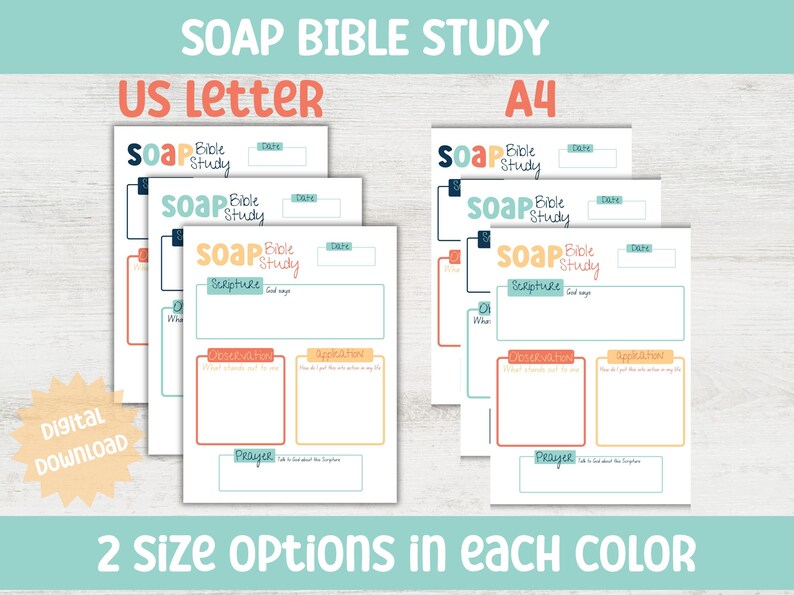 SOAP Bible Study Printable Template, Digital Bible Study Journal ...