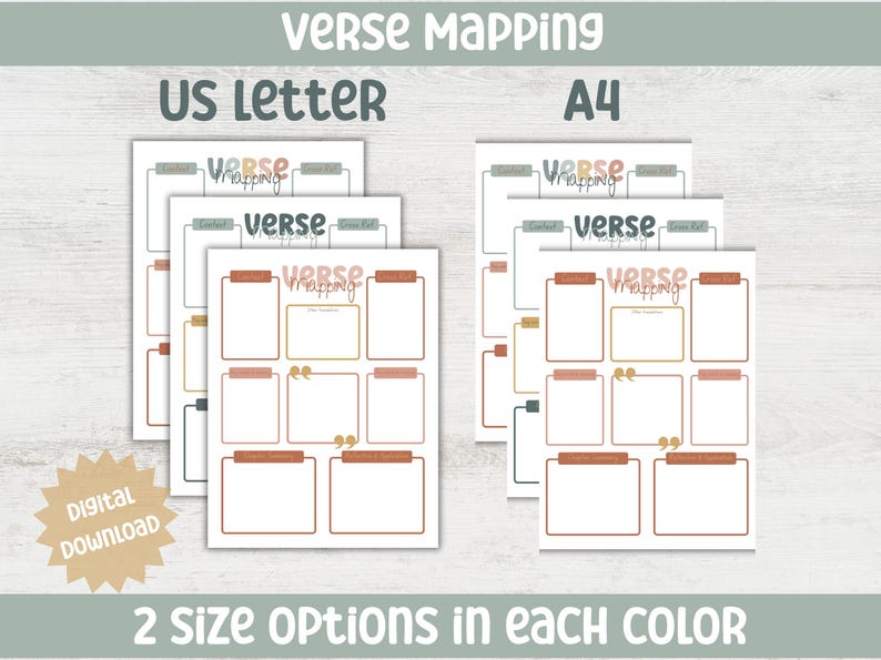 Bible Verse Mapping Printable Template, Verse Mapping Journal, Bible ...
