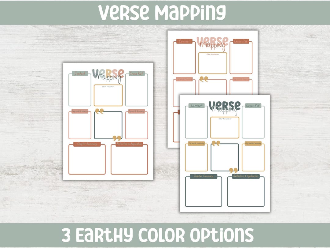 Bible Verse Mapping Printable Template, Verse Mapping Journal, Bible ...