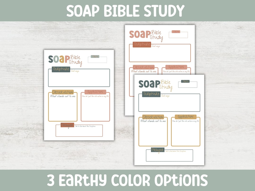 SOAP Bible Study Printable Template, Digital Prayer Journal, Scripture ...