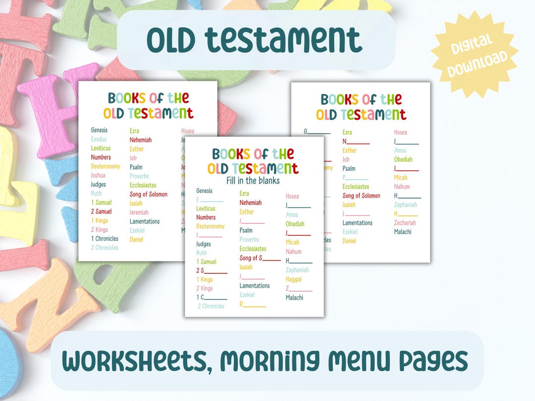 Old Testament Worksheet Kids, Morning Menu for Kids, Morning Menu ...
