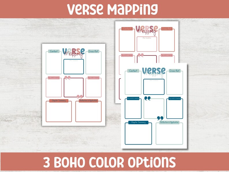 Bible Verse Mapping Template: Scripture Study Journal (digital Download ...