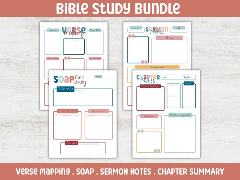 Bible Study Printable Template, SOAP Bible Study, Bible Chapter Summary ...