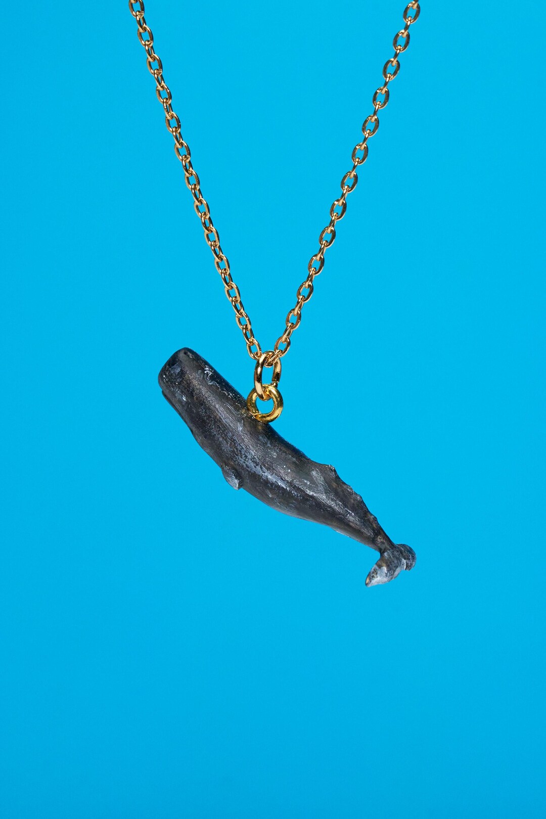 Hand-carved Sperm Whale Wood Pendant Necklace - Acrylic-painted ...