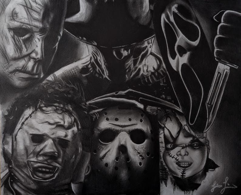 Original Halloween Horrors Graphite Pencil - Etsy