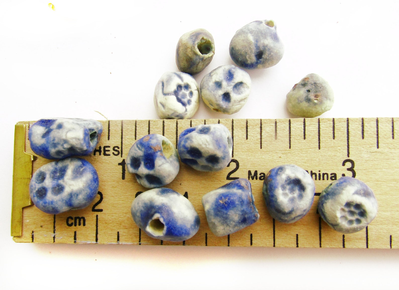 Clay Beads -handmade Beads -artisan Beads -organic Beads -24 Loose ...