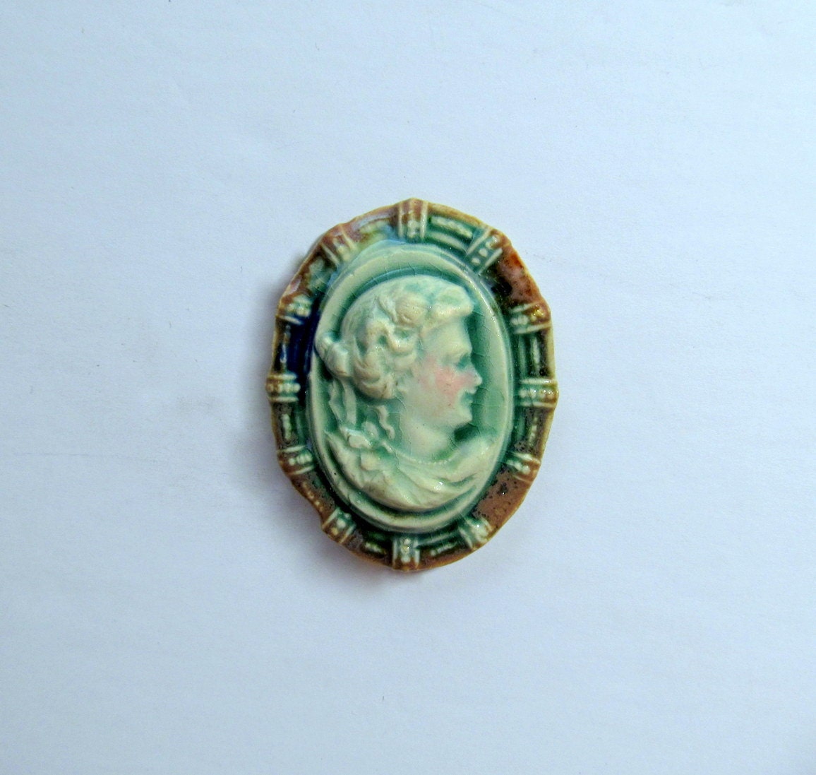 Cameo Cabochon, , Cabochon Bead, Handmade Pottery Clay Cabochon , Clay ...