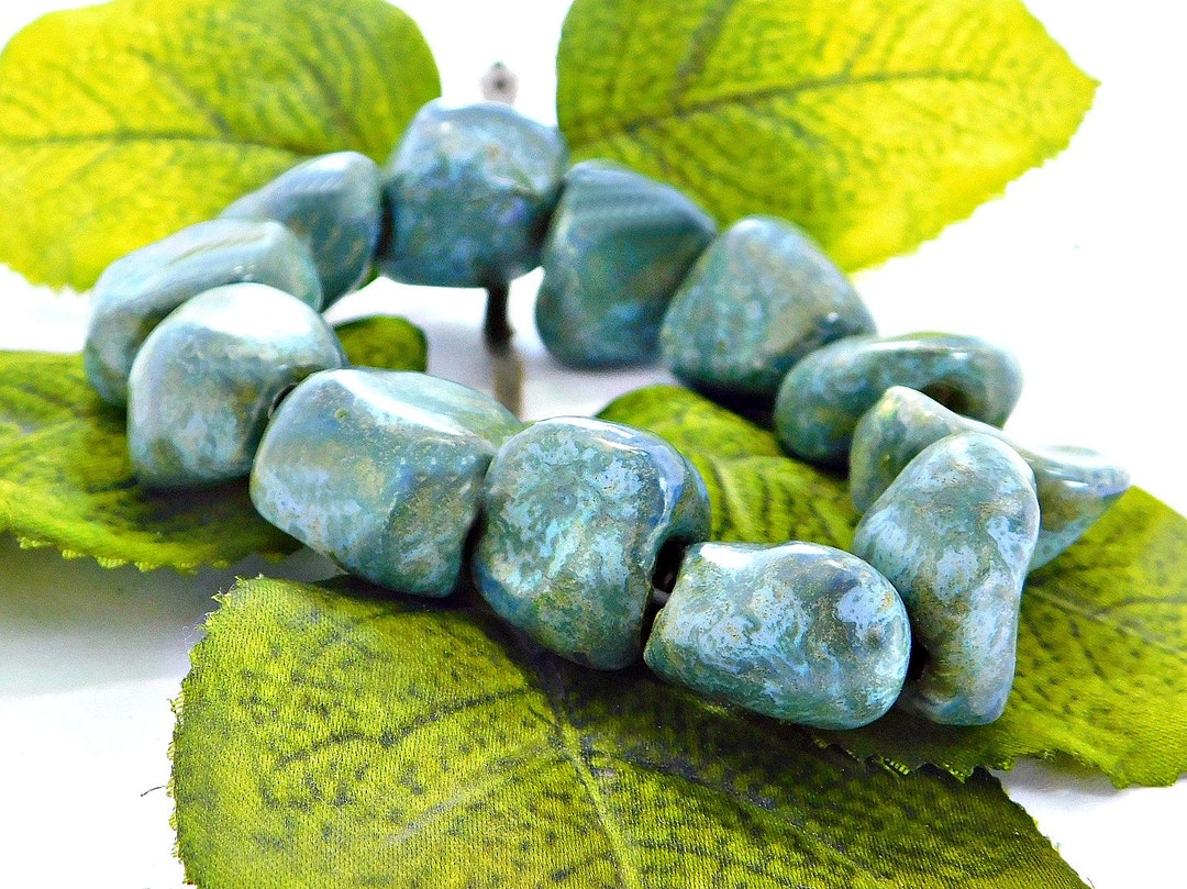 Handmade Rustic Beads - Handmade Ceramic Clay , Chunky Clay Beads ...