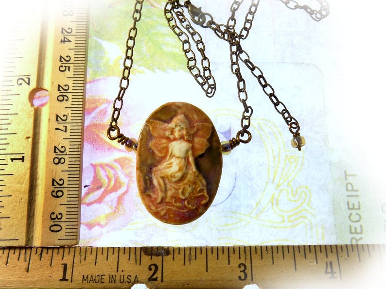 Angel Cameo Necklace - Guardian Angel Cherub , Victorian Style Cameo ...
