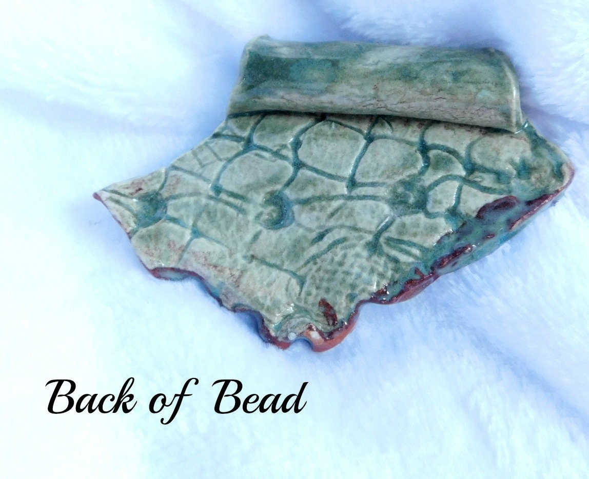 Hand Carved Focal Bead - Sculpted Pendant Bead -OOAK Artisan Focal Bead ...