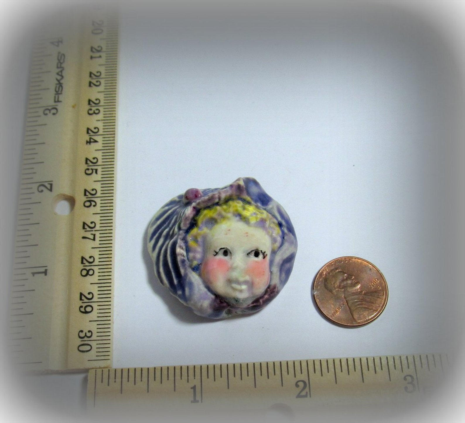 Clay Face Bead, Handmade Face Bead, Clay Victorian Bead, Handmade Clay ...