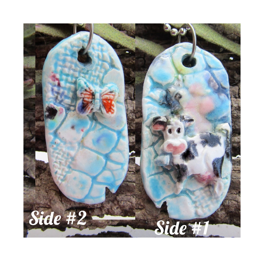 Dog Tag Bead - Ceramic Beads - Stoneware Beads - Focal Beads, Ceramic ...