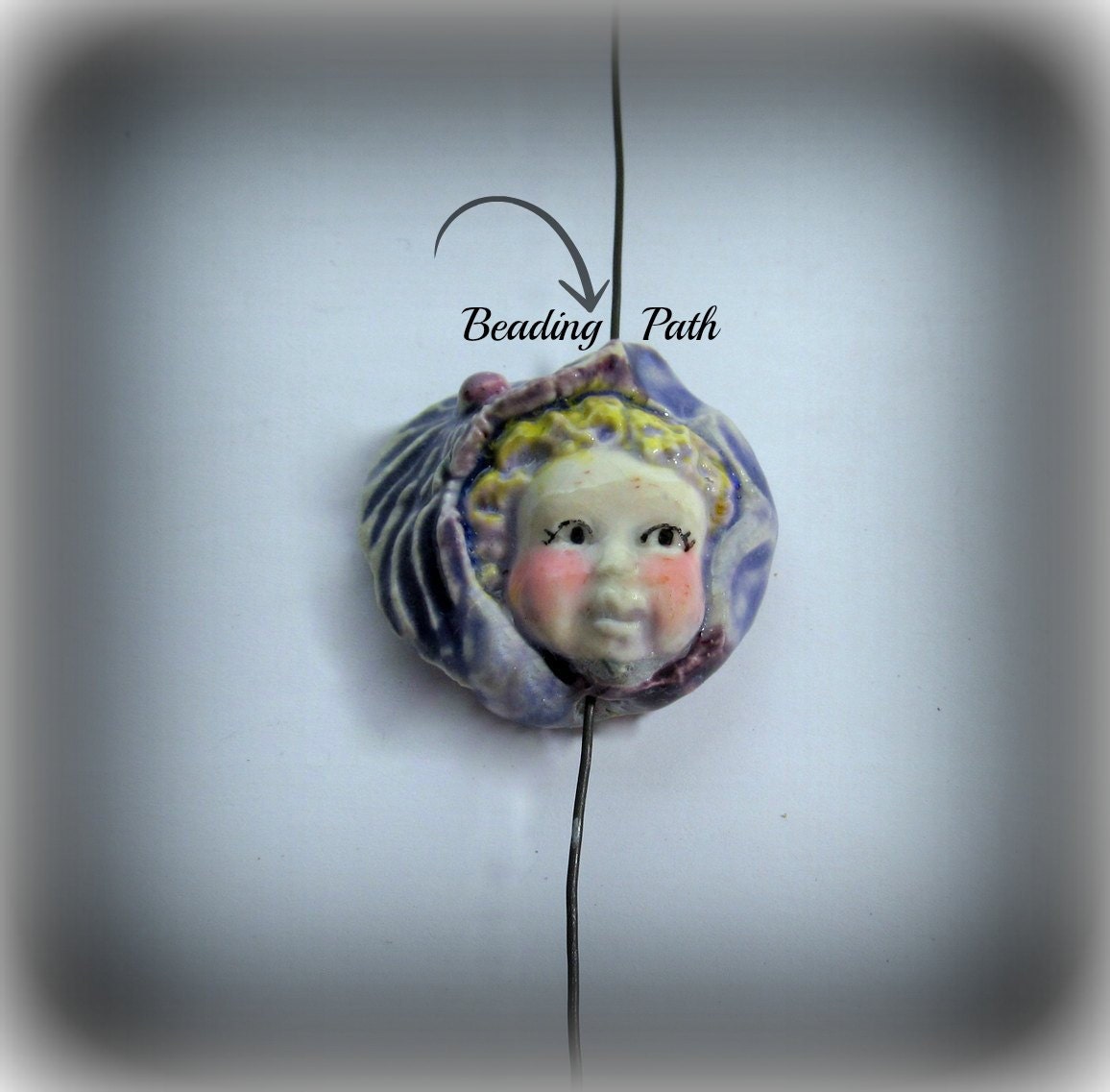 Clay Face Bead, Handmade Face Bead, Clay Victorian Bead, Handmade Clay ...