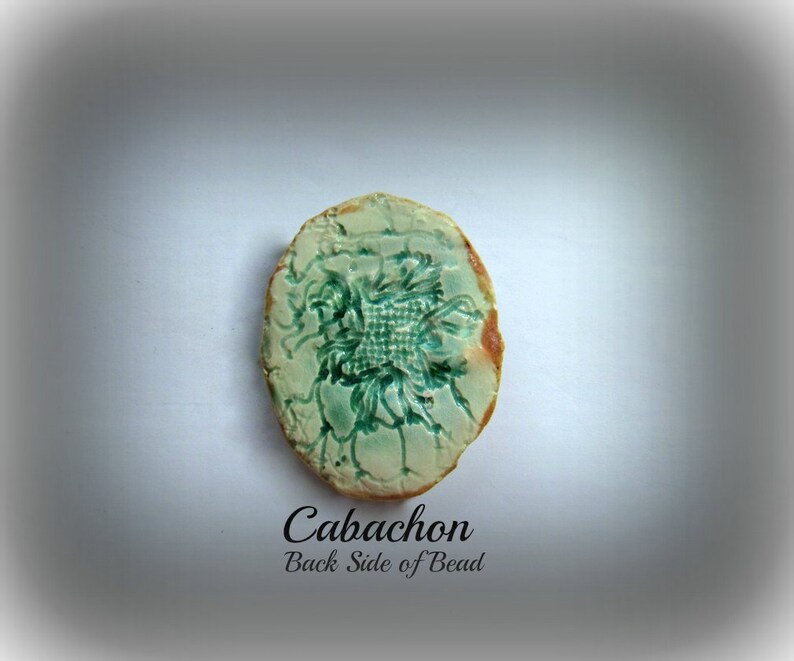 Cameo Cabochon, , Cabochon Bead, Handmade Pottery Clay Cabochon , Clay ...