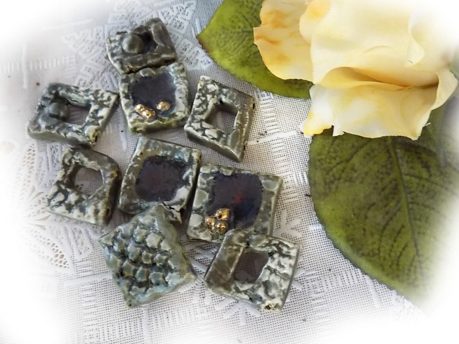 Handcrafted Ceramic Jewelry Beads -artisan Ceramic Beads, ,handmade ...