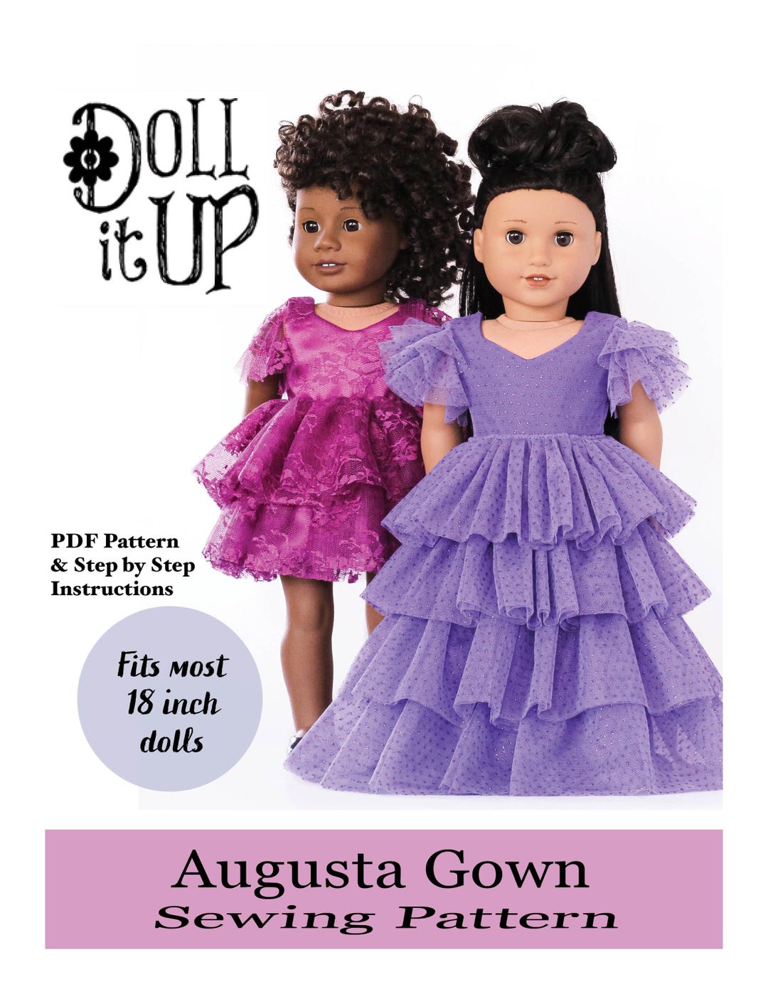 18-inch Doll Dress Pattern – Tiered Skirt With Elegant Bodice and ...