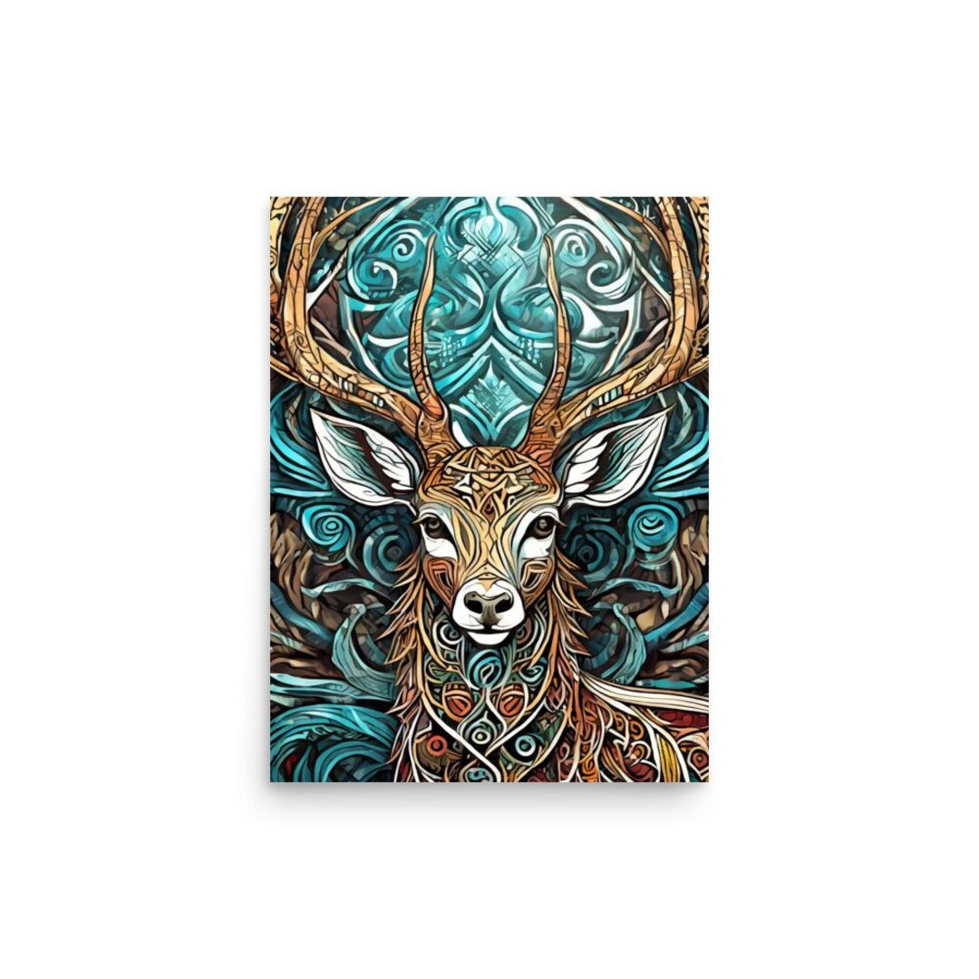 Abstract Deer Poster - Etsy